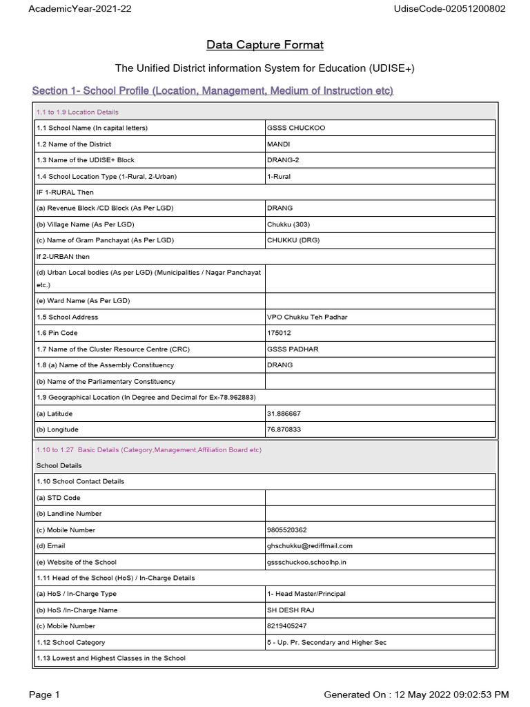 Data Capture Format: The Unified District Information System For ...