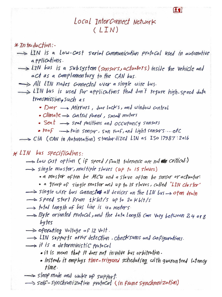 LIN Protocol | PDF