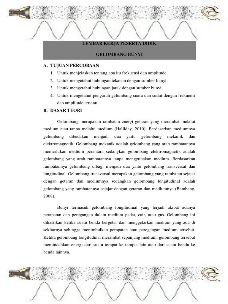 LKPD Gelombang Bunyi - Kelompok 4 | PDF
