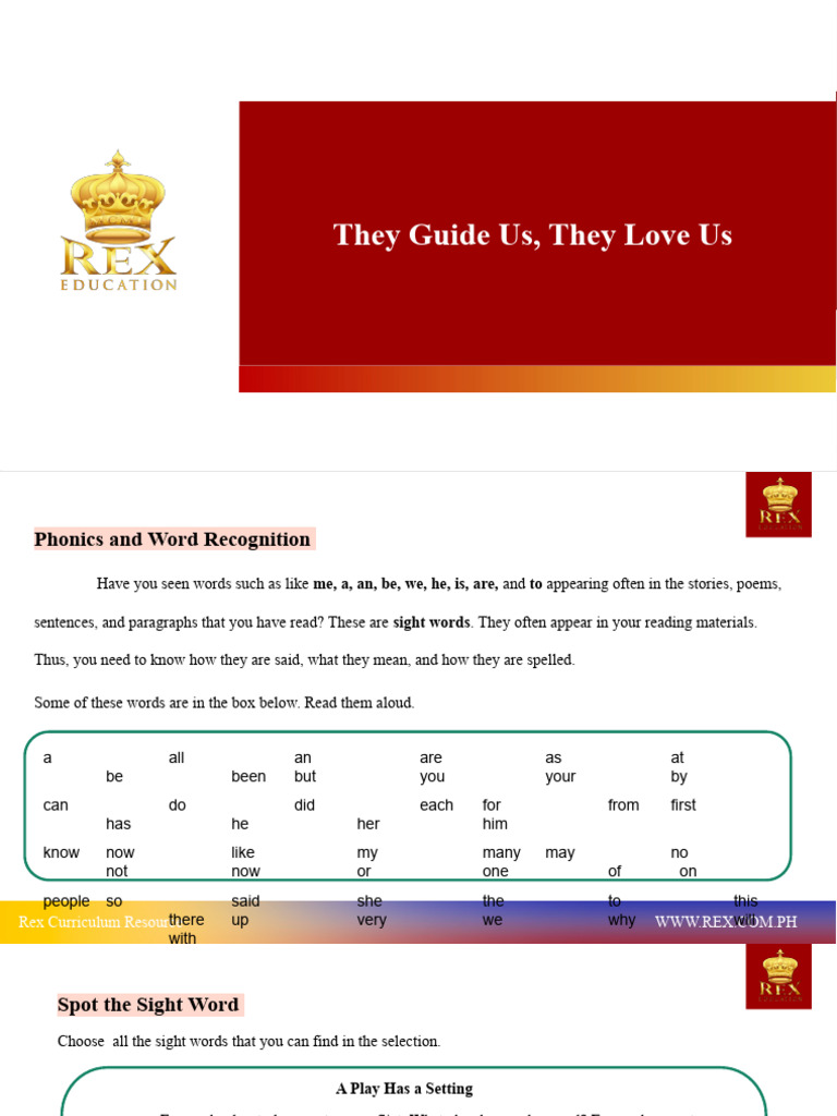 Sight Words and Anton's Lesson | PDF