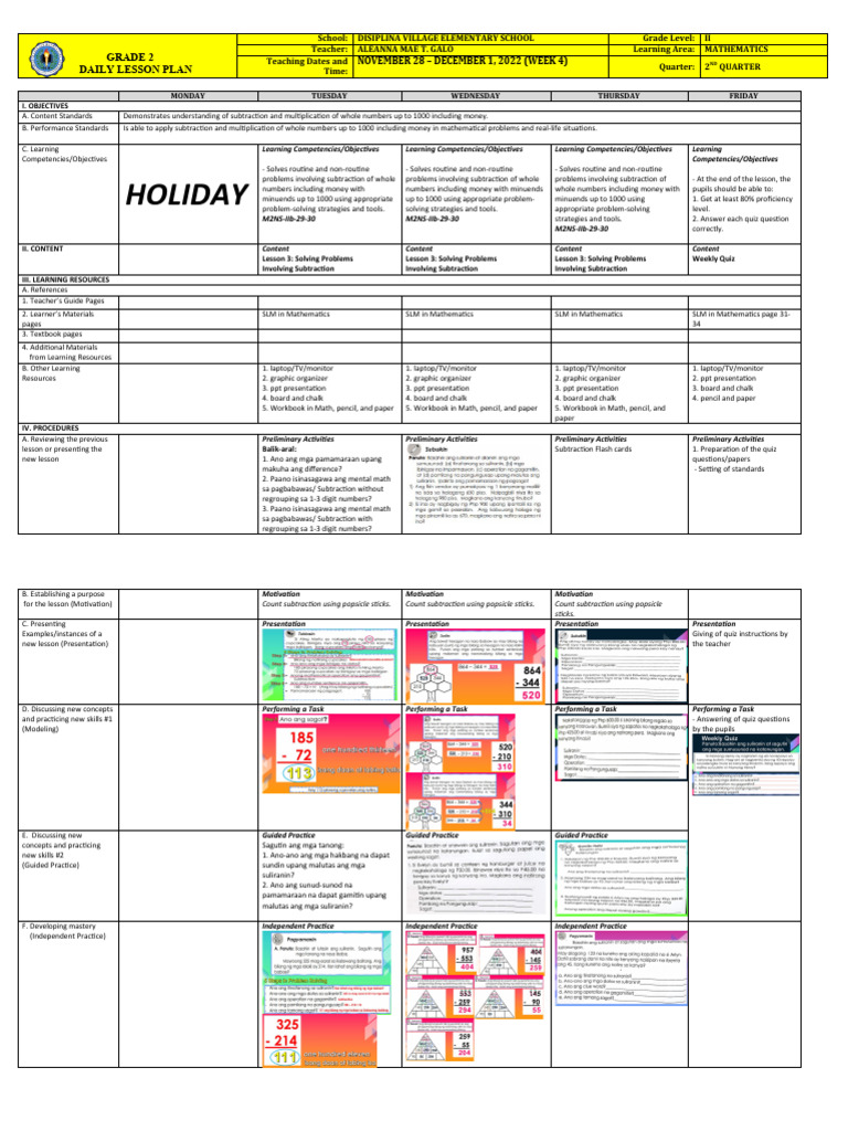 Q2_W4_MATH | PDF | Learning | Differentiated Instruction