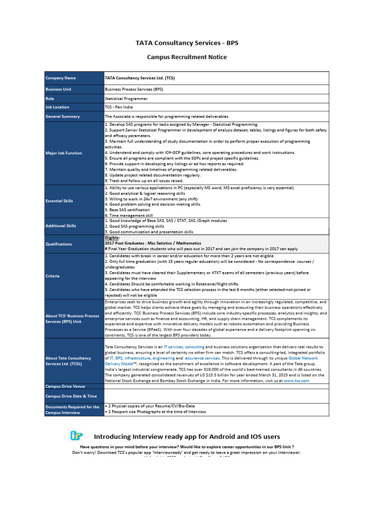 TCS BPS | PDF | Google Play | Sas (Software)