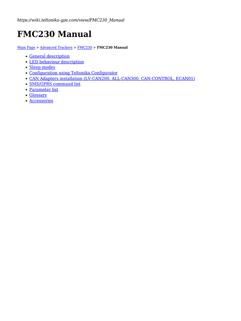 FMC230 Manual | PDF