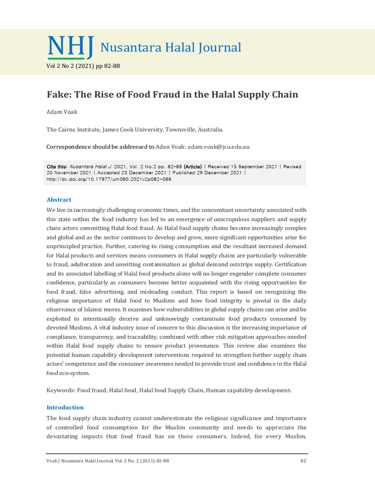 Food Fraud | PDF | Supply Chain | Food Security