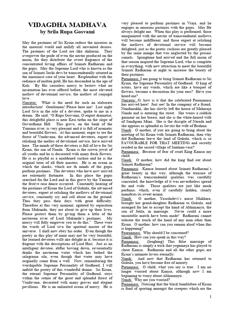 Vidagha Madhava | PDF | Krishna | Hinduism