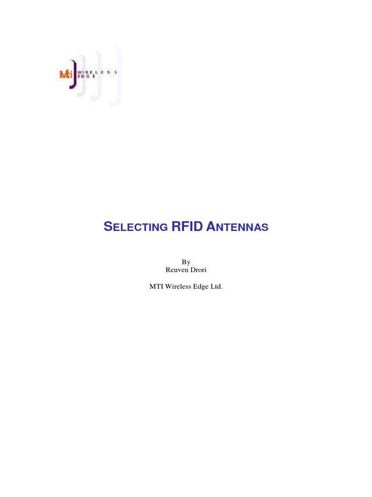 Selecting RFID Antennas-White Paper | PDF | Antenna (Radio) | Radio ...