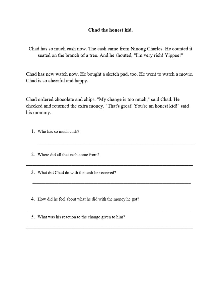 Chad's Honest Adventure with Money | PDF | Home & Garden | Self-Improvement