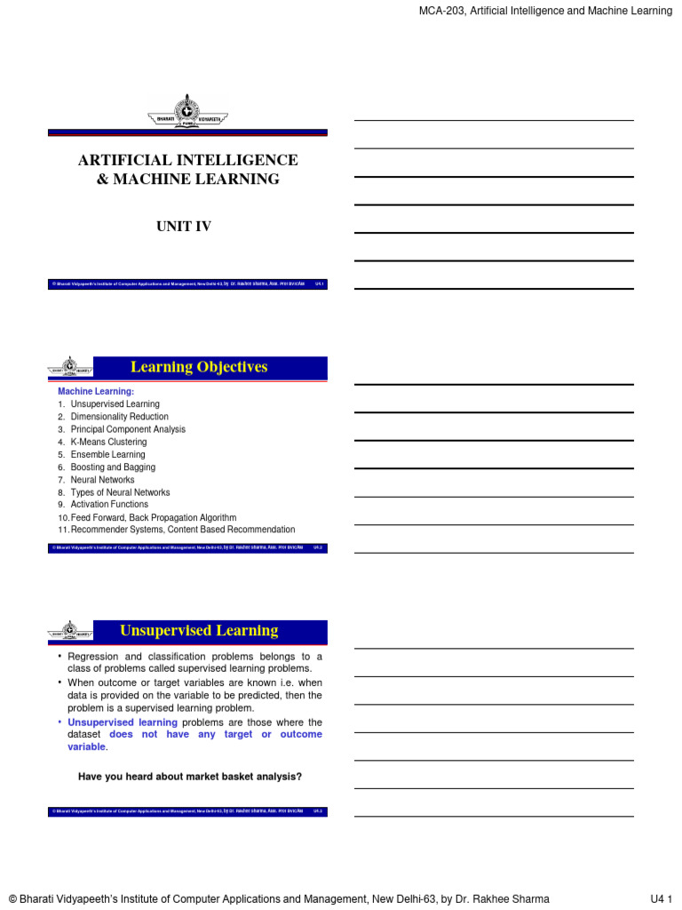 Unit 4_MCA 203 | PDF | Artificial Neural Network | Machine Learning
