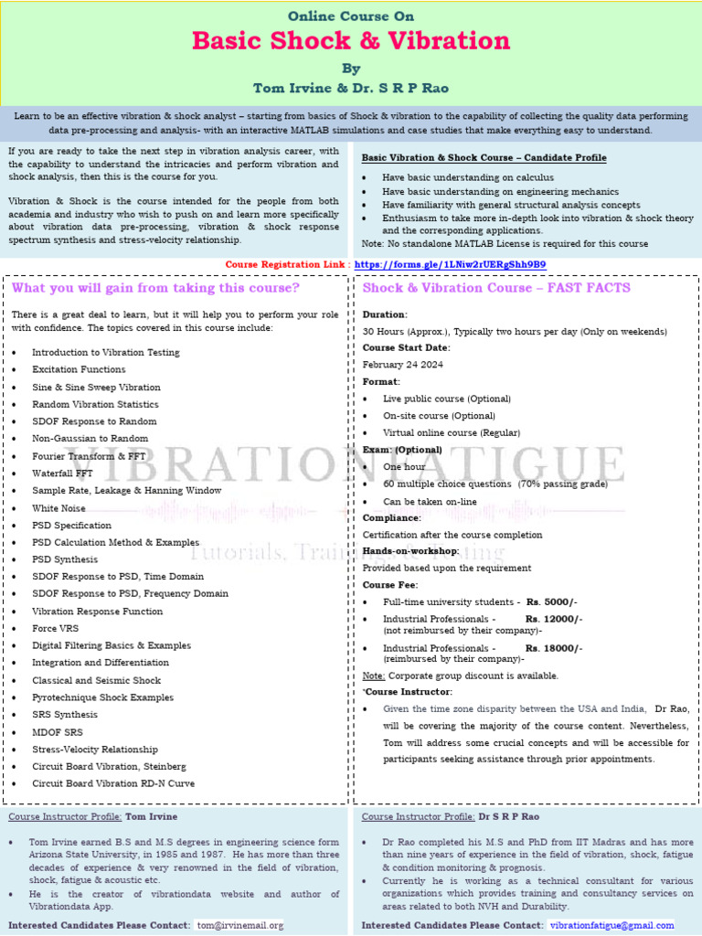 Basic Shock Vibration Brochure 1 | PDF | Computer Engineering | Applied ...