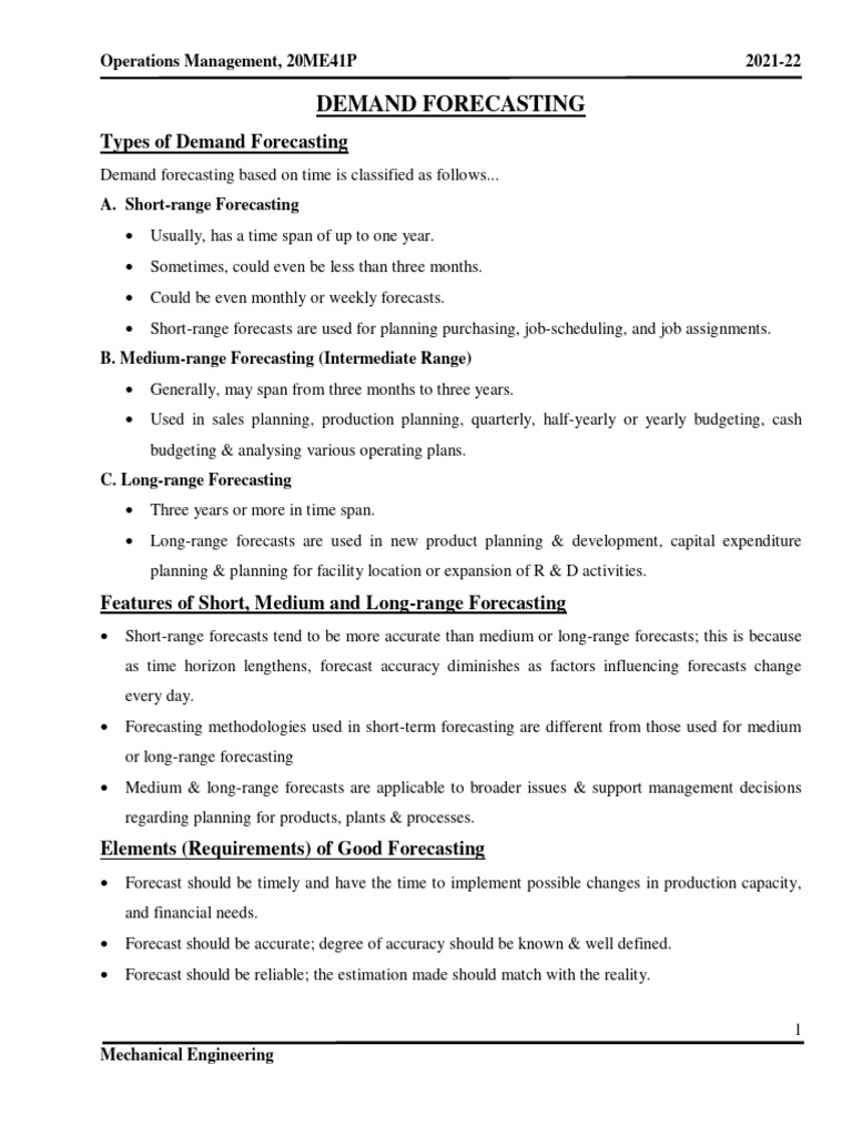 Types of Demand Forecasting | PDF | Forecasting | Demand