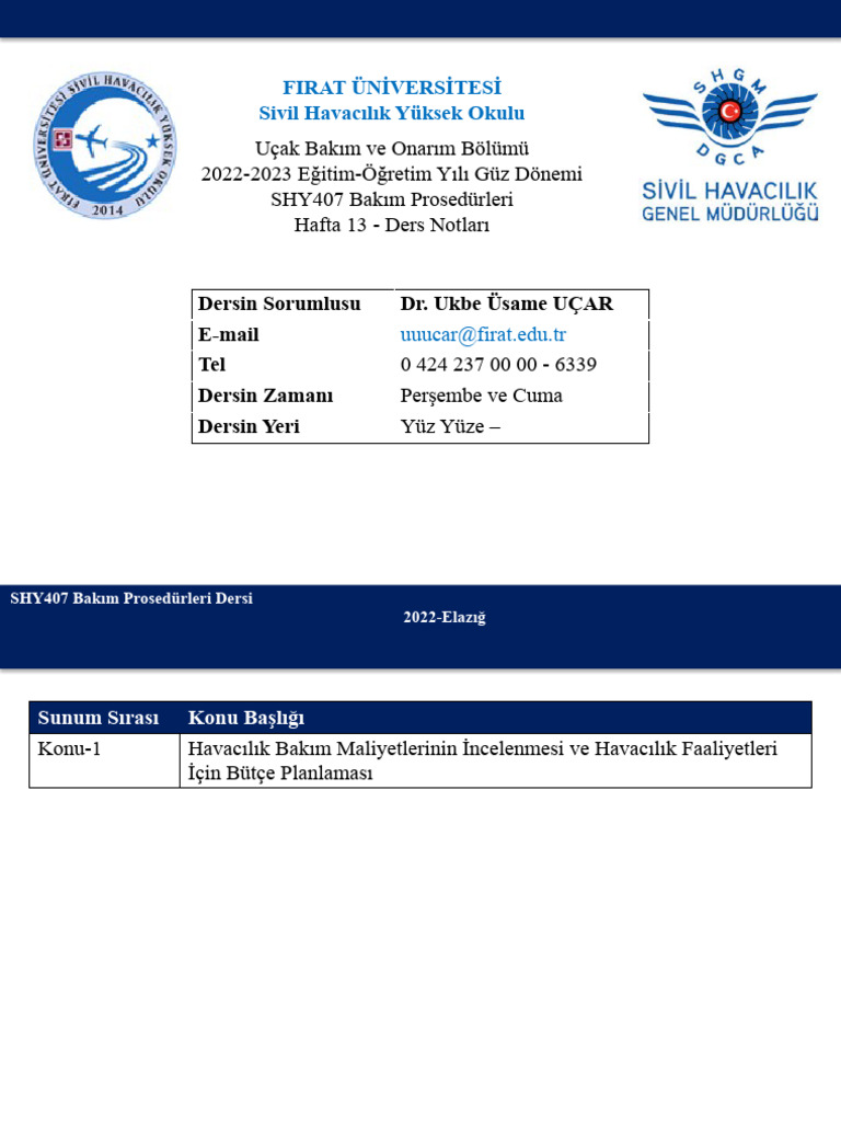 Hafta 13 Ders Notları | PDF