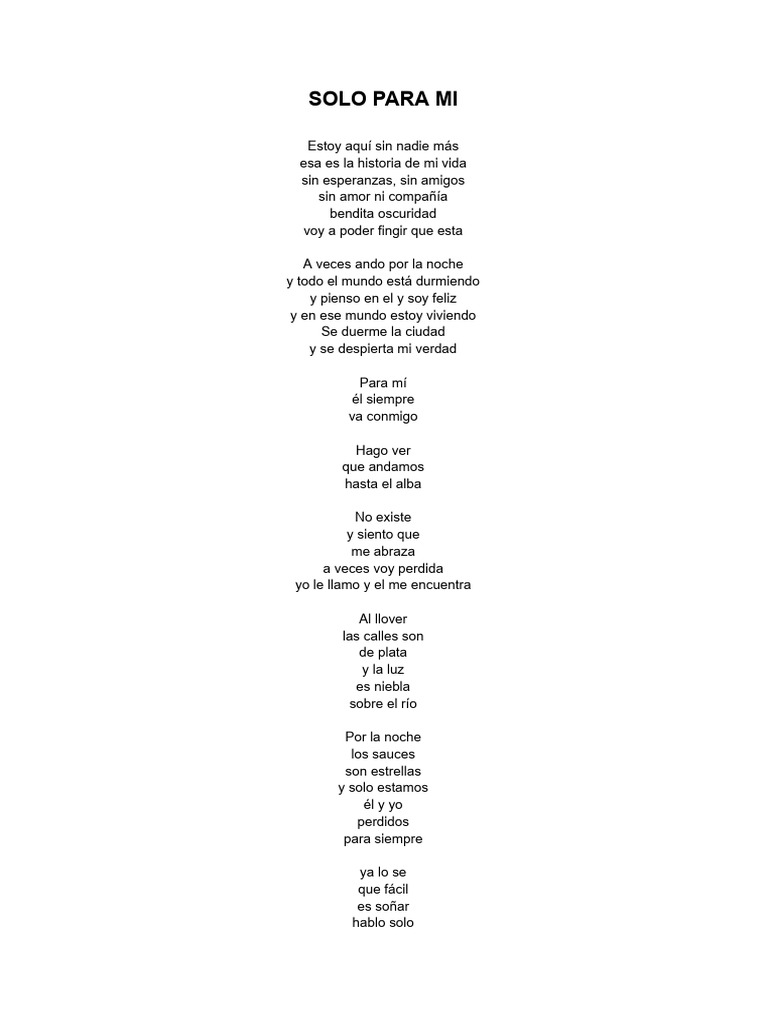 Solo para Mi-Letra | PDF | Poesía