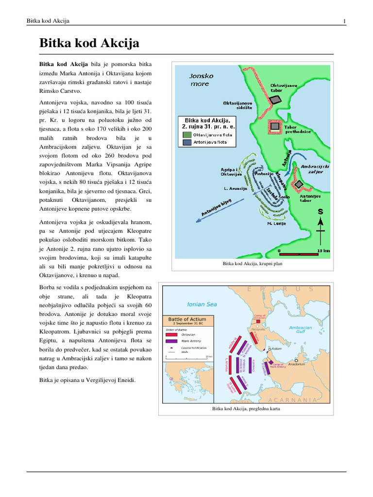 Bitka Kod Akcija | PDF
