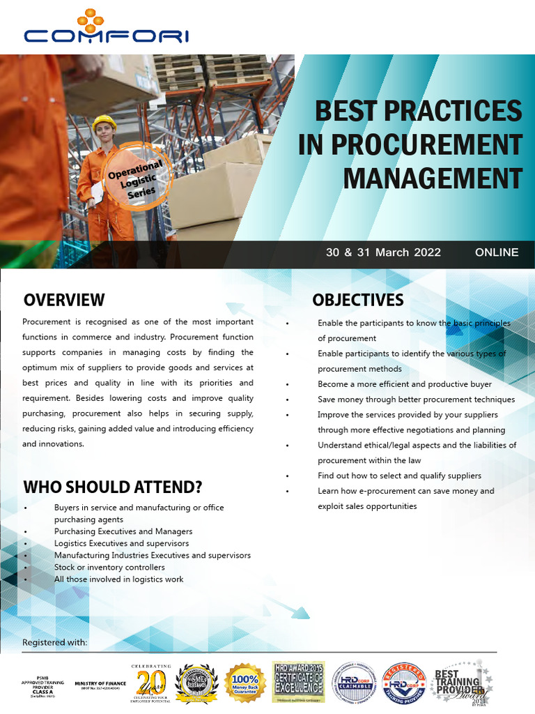 LW020 - Best Practices in Procurement Management - SBL KHAS - Dayah ...