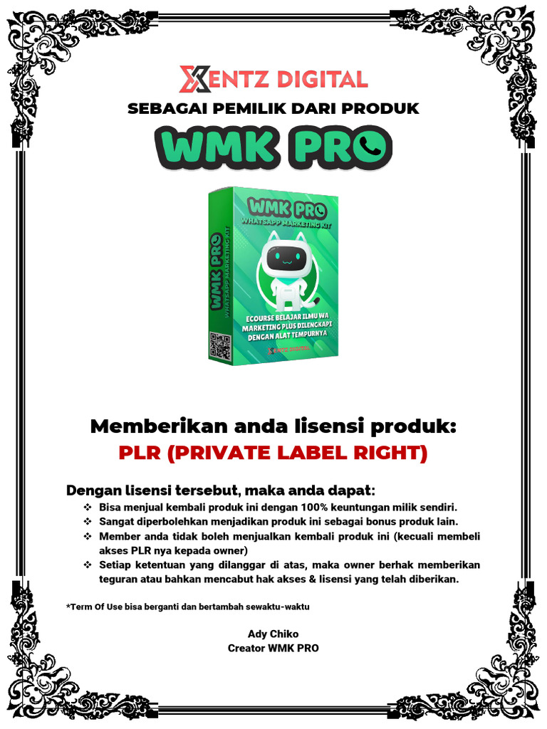 Lisensi PLR untuk Produk WMK PRO | PDF | Komputer