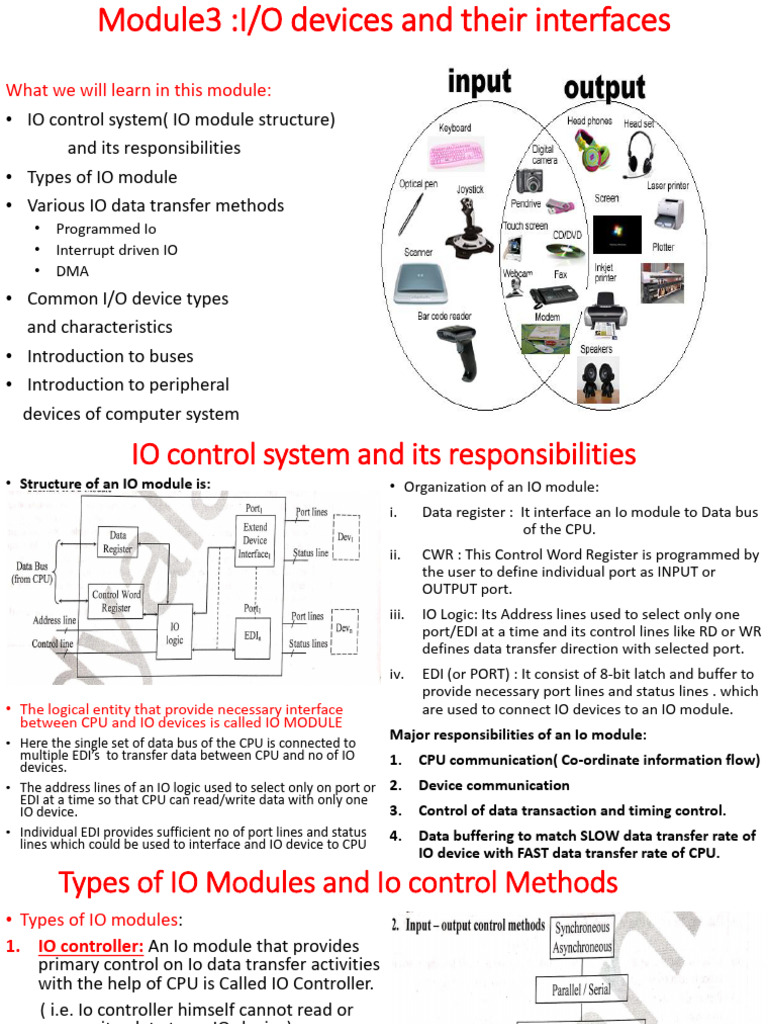 FCHN - Module 3 - IOdevices and Their Interfaces - 2022 | PDF | Input/Output | Computer Monitor