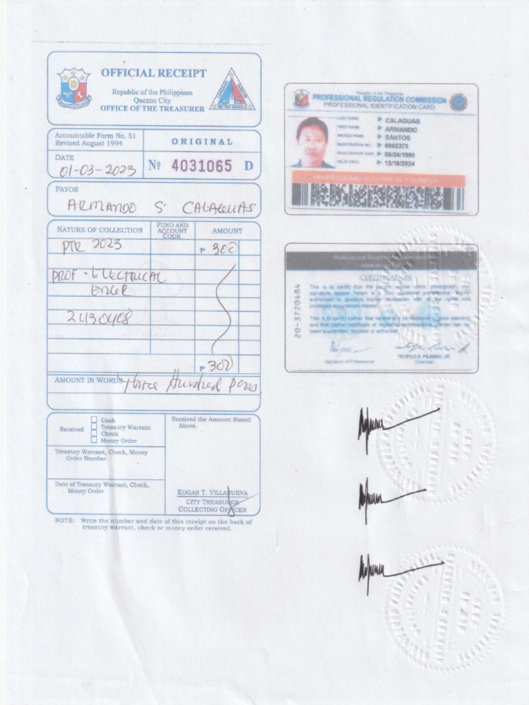 Valid ID with 3 Specimen Signatures | PDF
