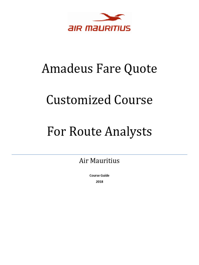 Amadeus Fare Display Guide for Analysts | PDF | Fare | Pricing
