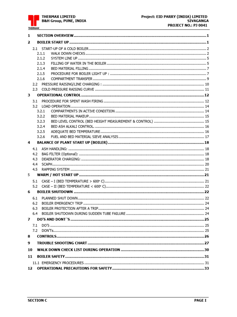 Section C Operation Final | PDF | Boiler | Pump