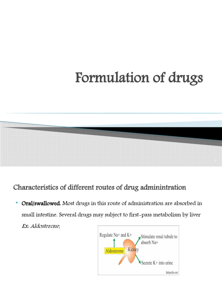 Formulation of Drugs | PDF