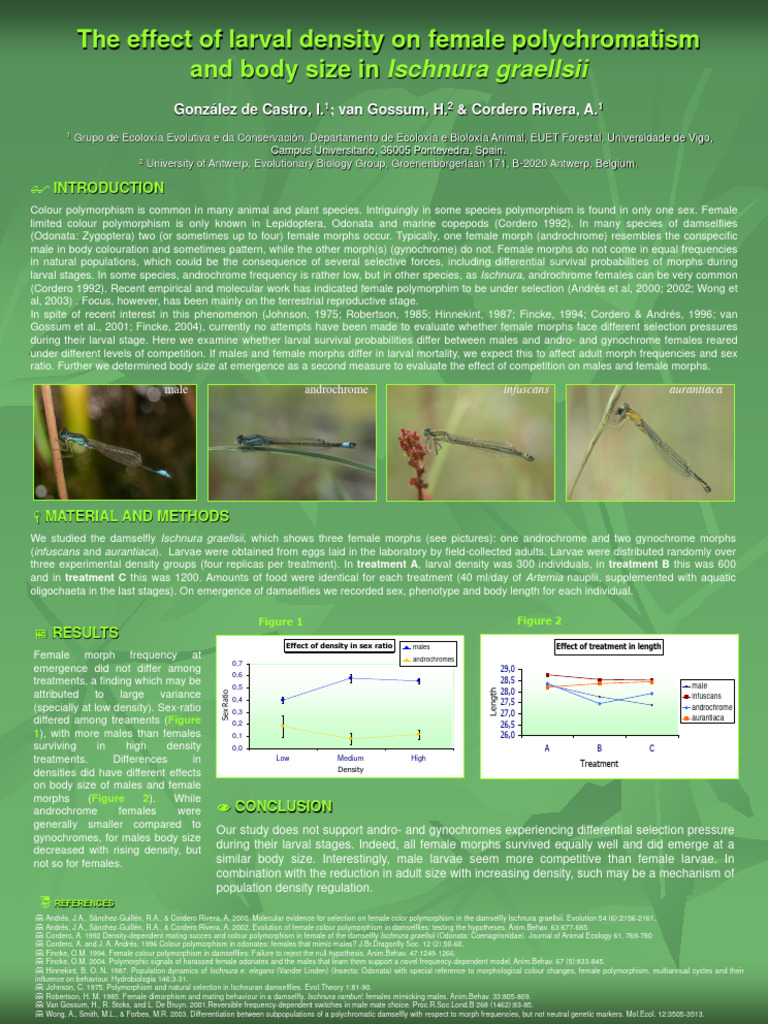 The Effect of Larval Density On Female Polychromatism POSTER Pontevedra05 - v3 | PDF ...