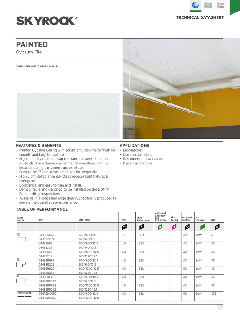 USG Painted - Ref - GT tds006 2 | PDF | Technology & Engineering