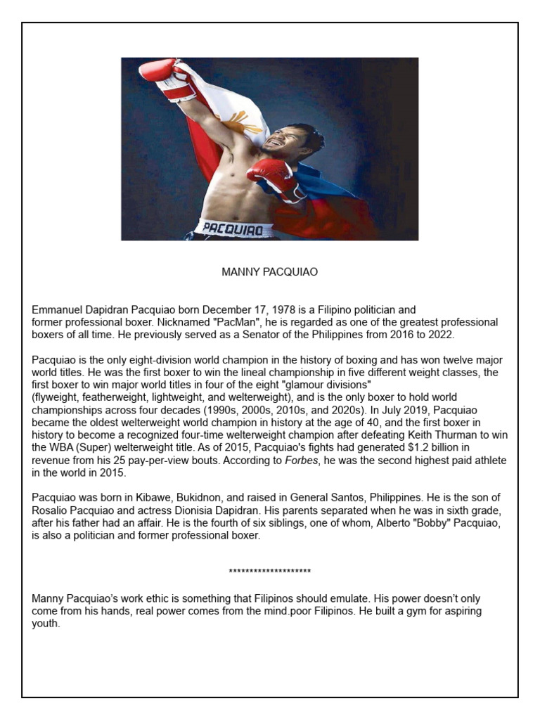 Famous Filipino Athlete | PDF | Sports | Indoor Sports