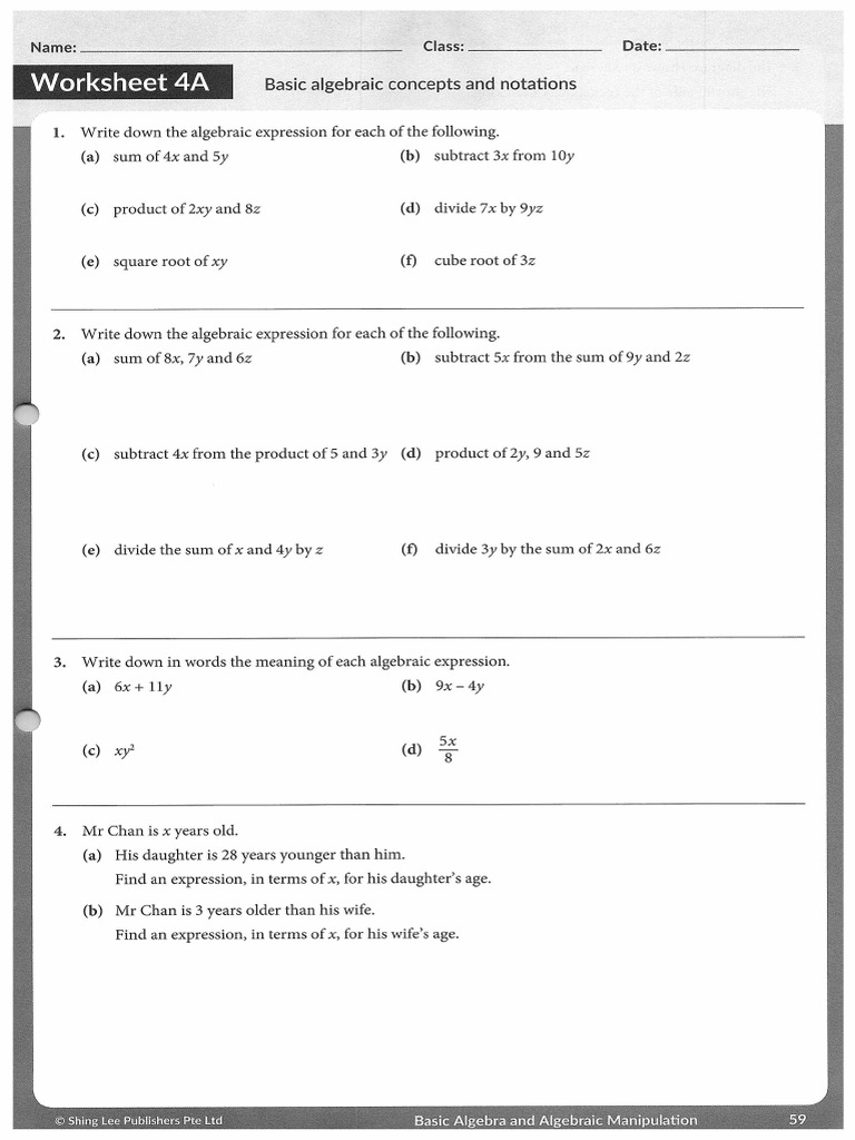 TMWB-1A-04.Basic Algebra and Algebraic Manipulation | PDF