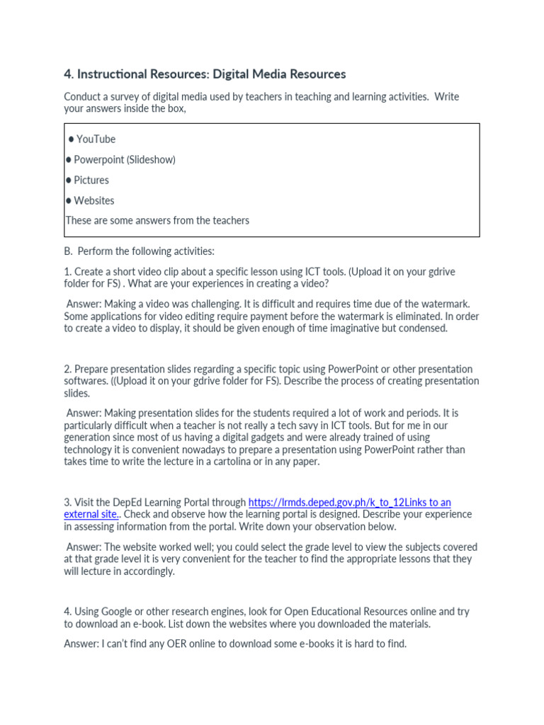 Instructional Resources | PDF | Multimedia | Learning