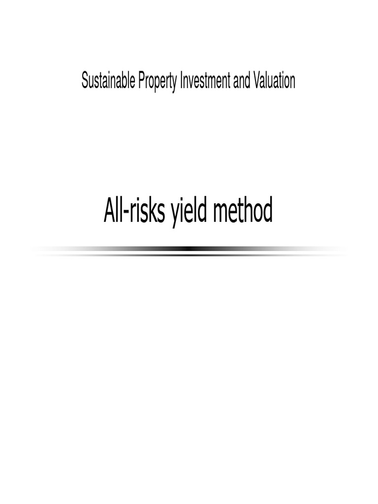 06_All-risks yield method | PDF