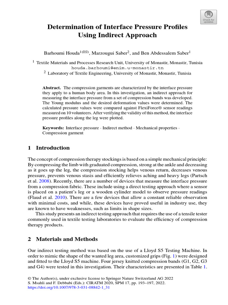 Determination of Interface Pressure Profiles CHAPITRE DE LIVRE | PDF | Deformation (Engineering ...