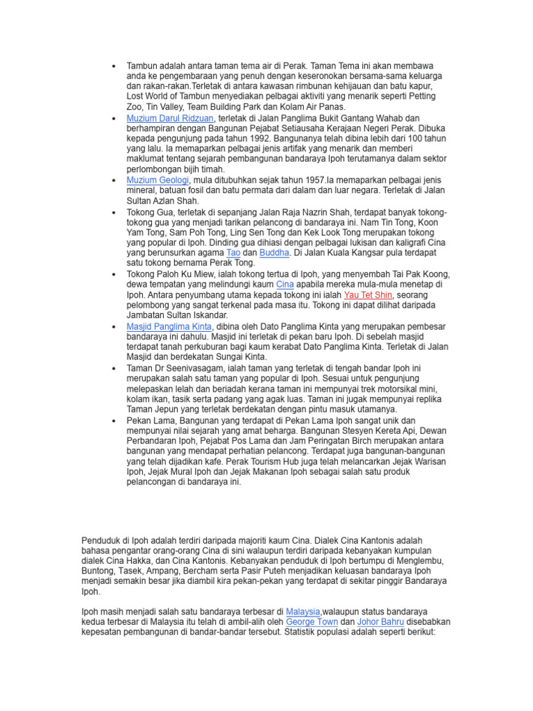 Penduduk Ipoh | PDF