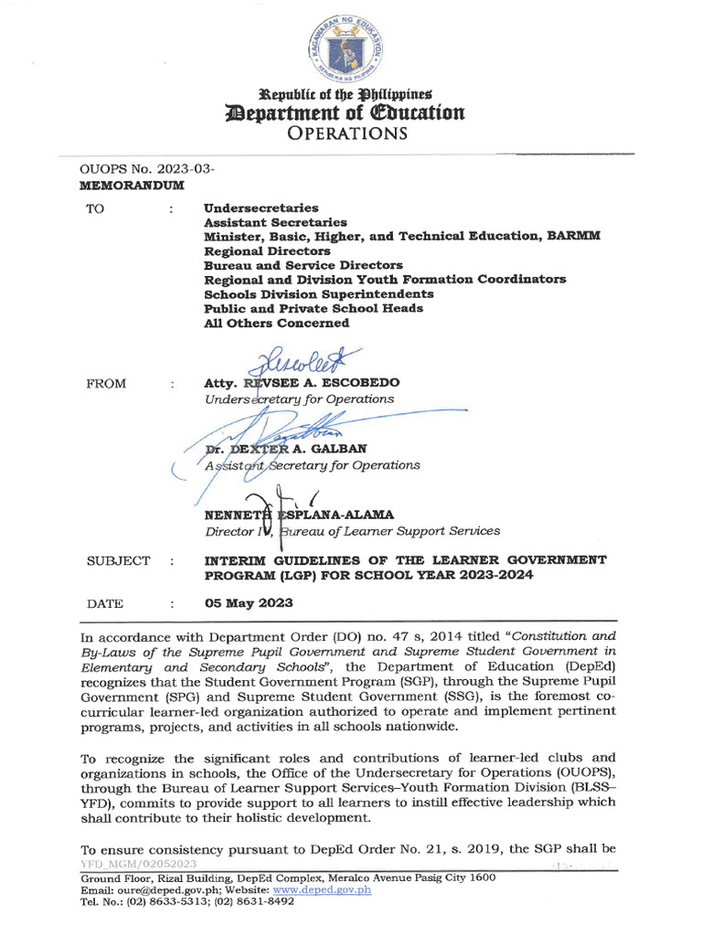 FO 2023-04-003 Interim Guideline of The Learner Government Program LGP ...