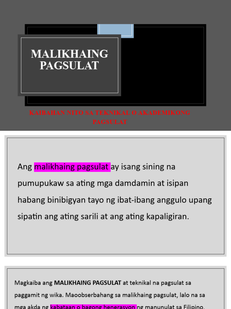 Malikhaing Pagsulat | PDF