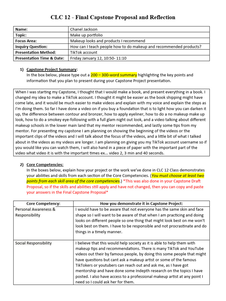 CLC 12-Combined Final Capstone Proposal Ref | PDF | Career & Growth