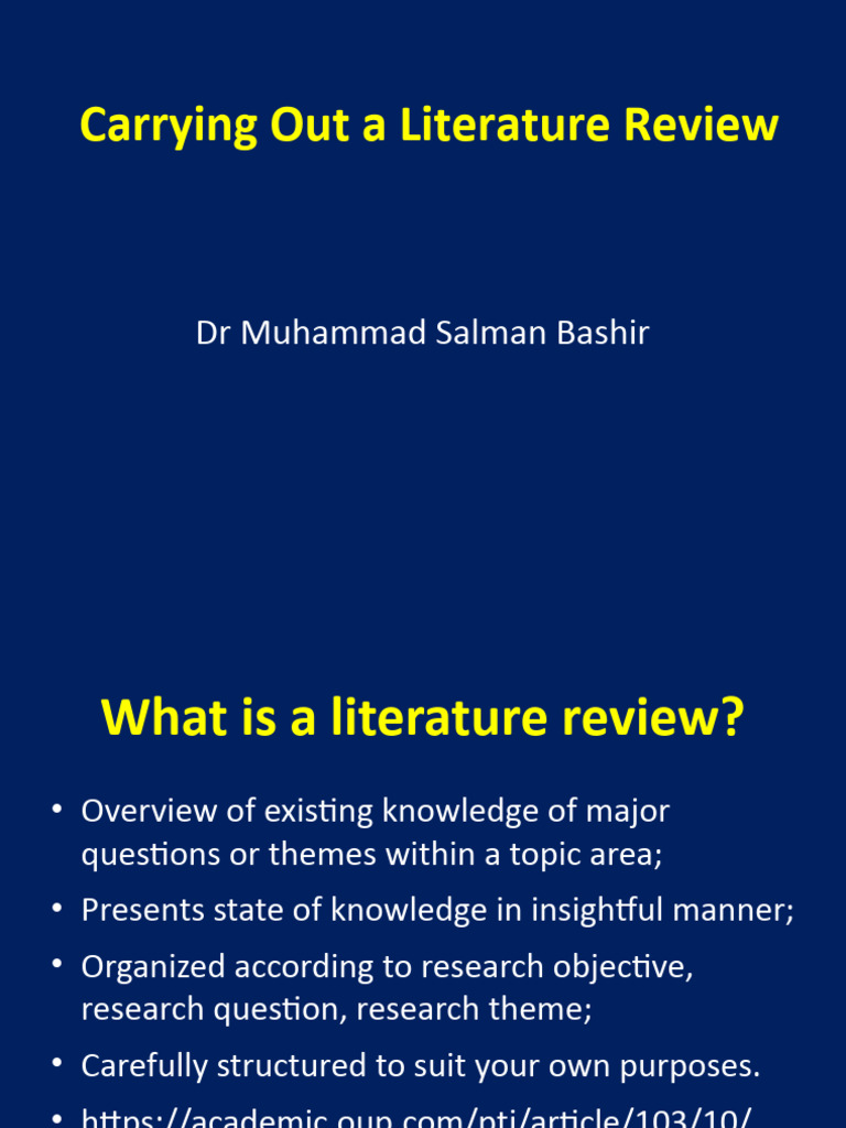 Carrying Out A Literature Review | PDF | Methodology | Theory