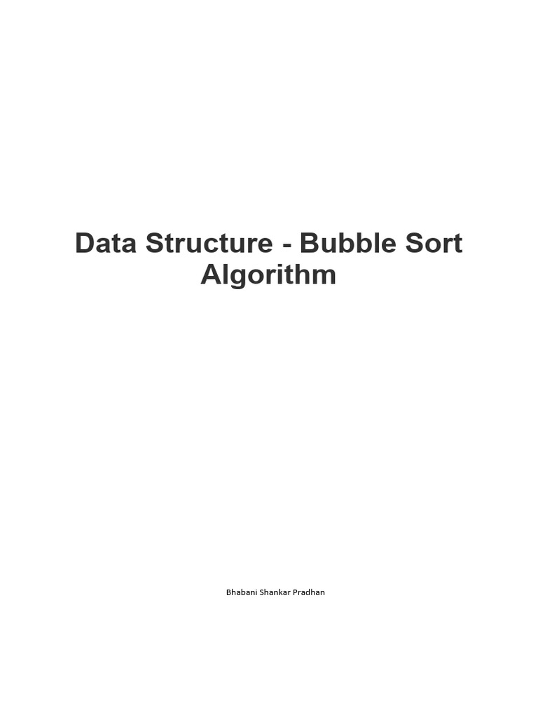 Data Structure Bubble Sort Algorithm Pdf Mathematical Logic Software Engineering 6925