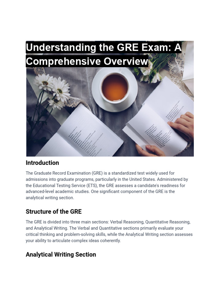 Understanding The GRE Exam - A Comprehensive Overview | PDF | Graduate ...