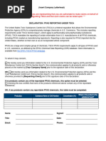 TSCA Declaration Template | PDF