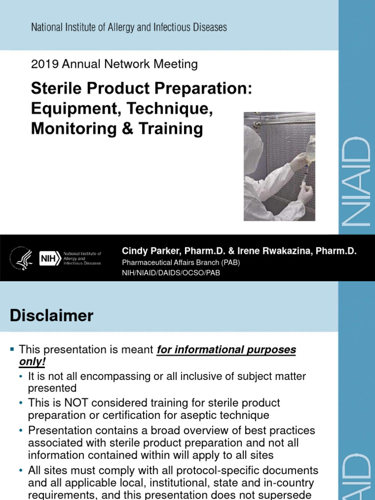 Sterile Product Preparation | PDF | Sterilization (Microbiology ...