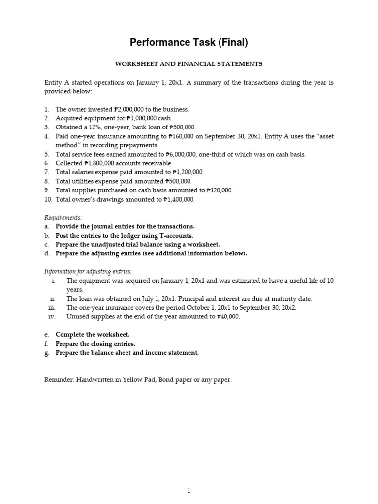 Final Performance Task Overview | PDF | Finance & Money Management