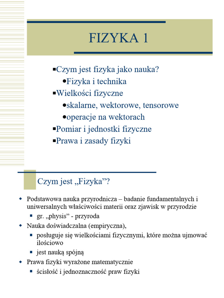 w01 Wstep, Jednostki, Wektory | PDF