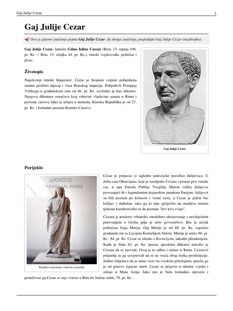 Gaj Julije Cezar | PDF