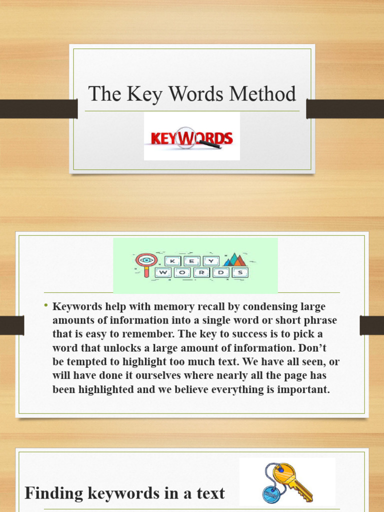 The Key Words Method | PDF