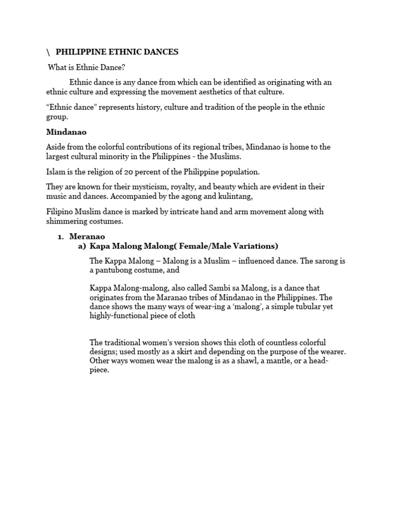 Philippine Ethnic Dances | PDF