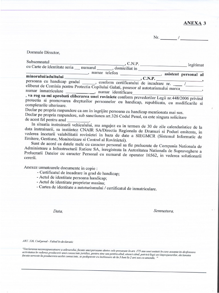 Anexa3 PT Asistentul Personal Al Pers Cu Handicap | PDF