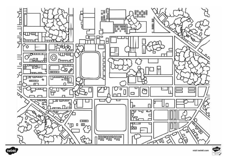 aerial city map coloring sheet | PDF