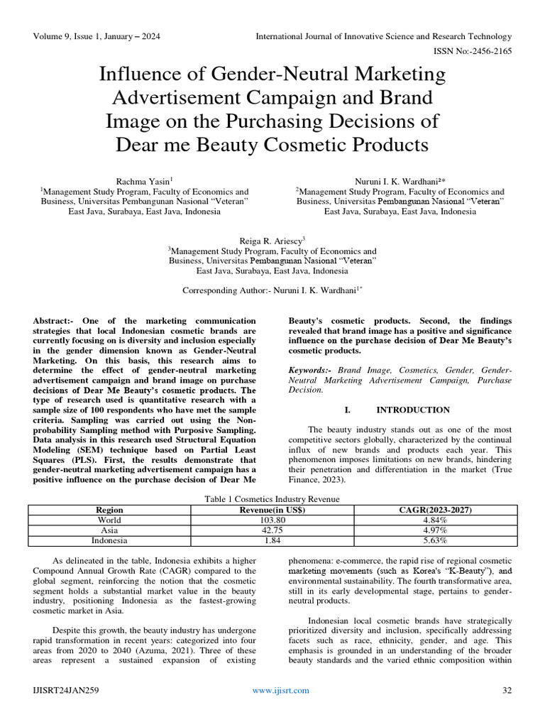 Influence of Gender-Neutral Marketing Advertisement Campaign and Brand ...