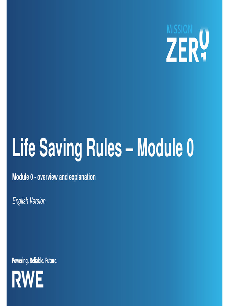 Life Saving Rules - Toolbox Module-En | PDF