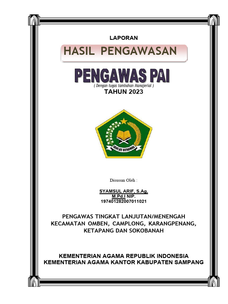 Laporan Pengawasan 2023 - Arif | PDF | Karier & Perkembangan